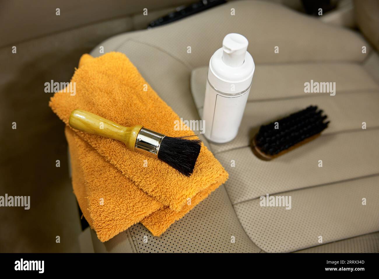 Professional tools and cosmetics for car detailing and cleaning service ...