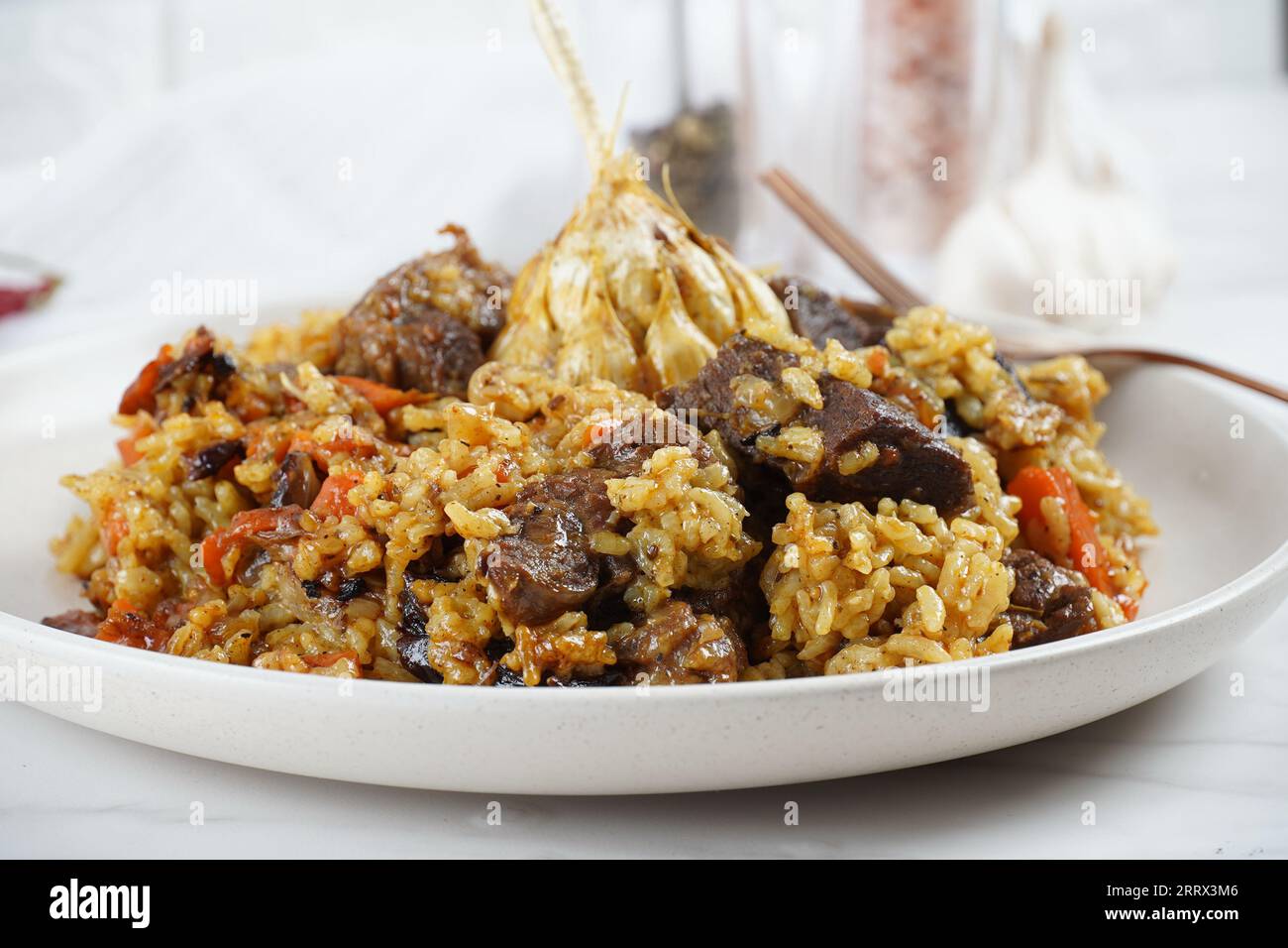 The national Saudi Arabian dish beef kabsa with rice ,western Arabic ...