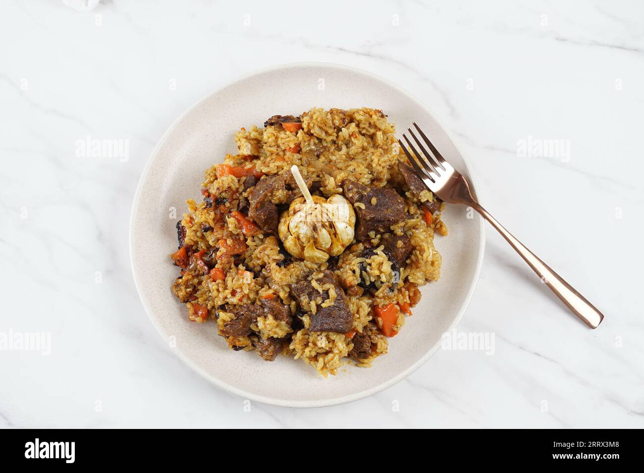 The national Saudi Arabian dish beef kabsa with rice ,western Arabic ...