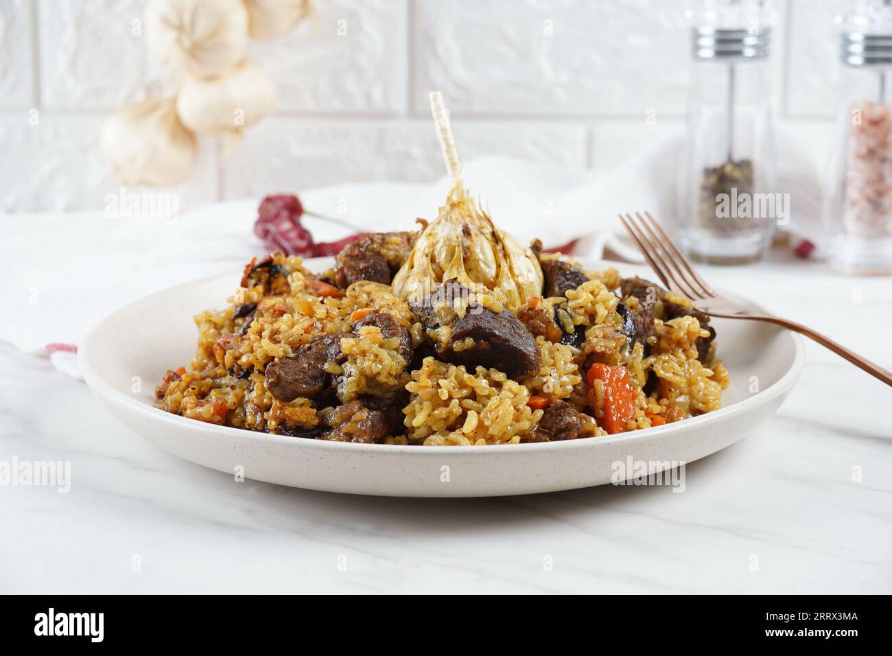 The national Saudi Arabian dish beef kabsa with rice ,western Arabic ...