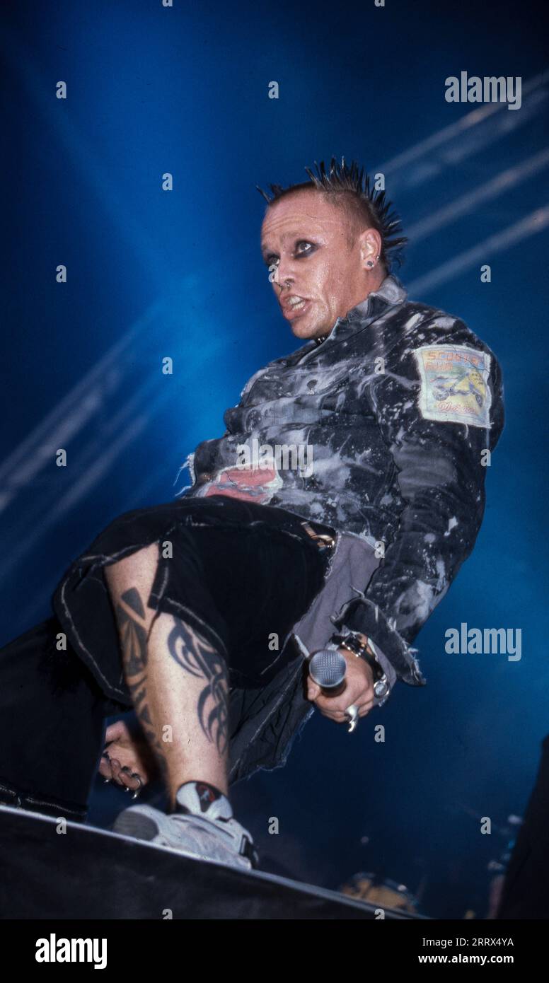 The Prodigy performing at T-In-The Park Festival in 1996 Stock Photo ...