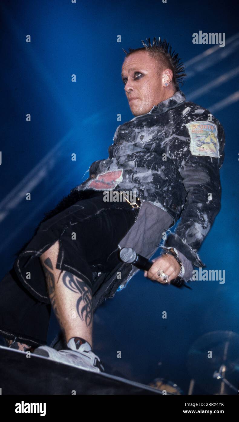 The Prodigy performing at T-In-The Park Festival in 1996 Stock Photo ...