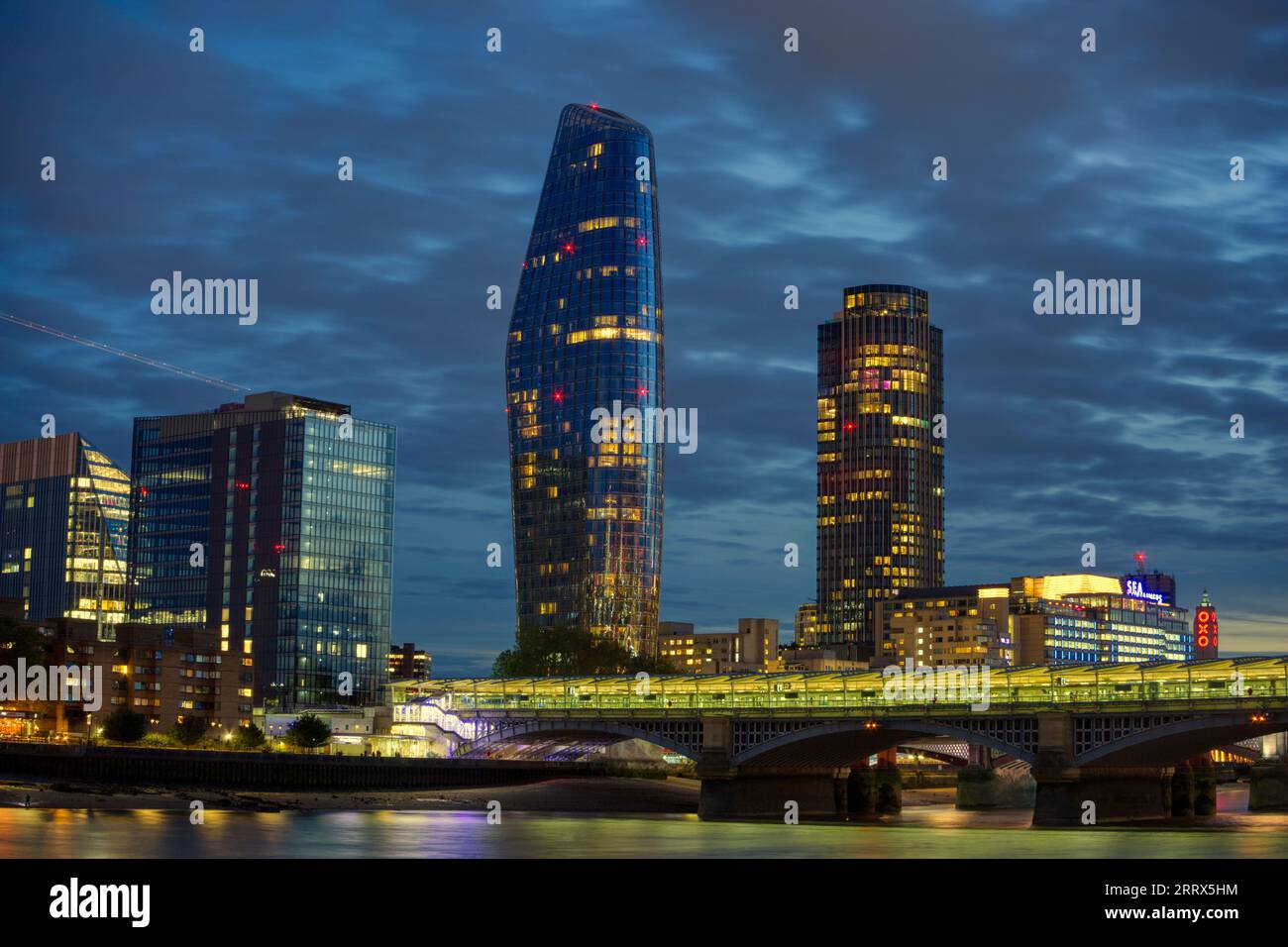 Blackfriars Bridge, One Blackfriars, South Bank Tower, The Thames at ...
