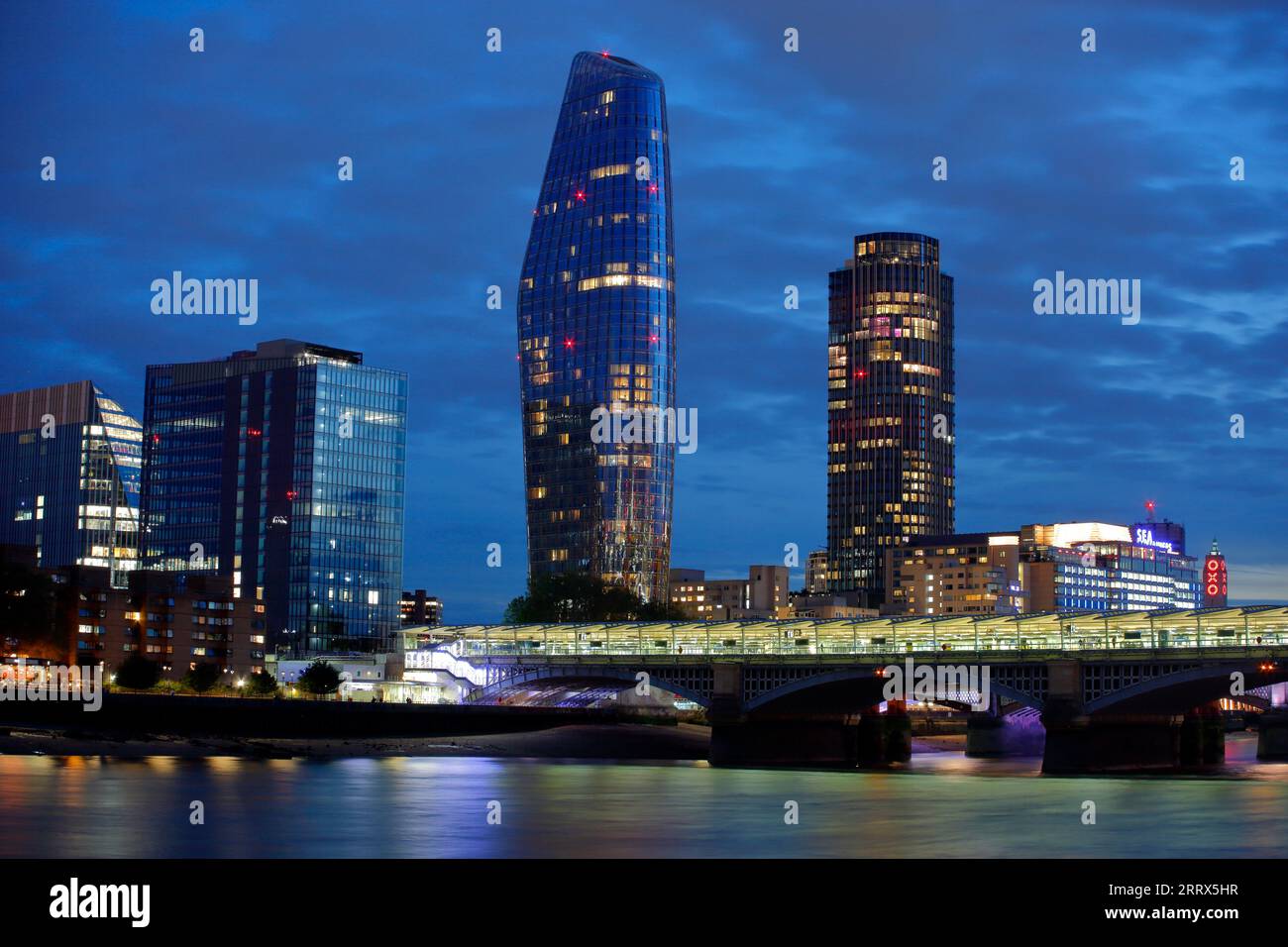 Blackfriars Bridge, One Blackfriars, South Bank Tower, The Thames at ...
