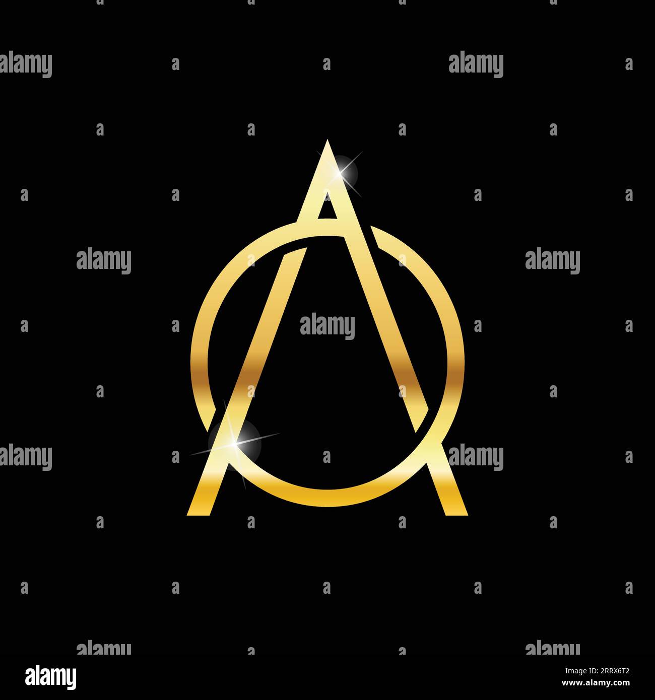 Golden letter oa initial logo design vector image. Initial Monogram ...