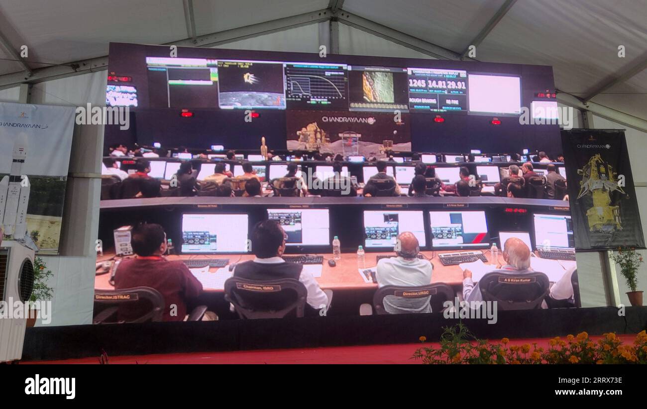 230824 -- BENGALURU, Aug. 24, 2023 -- Scientists of Indian Space ...