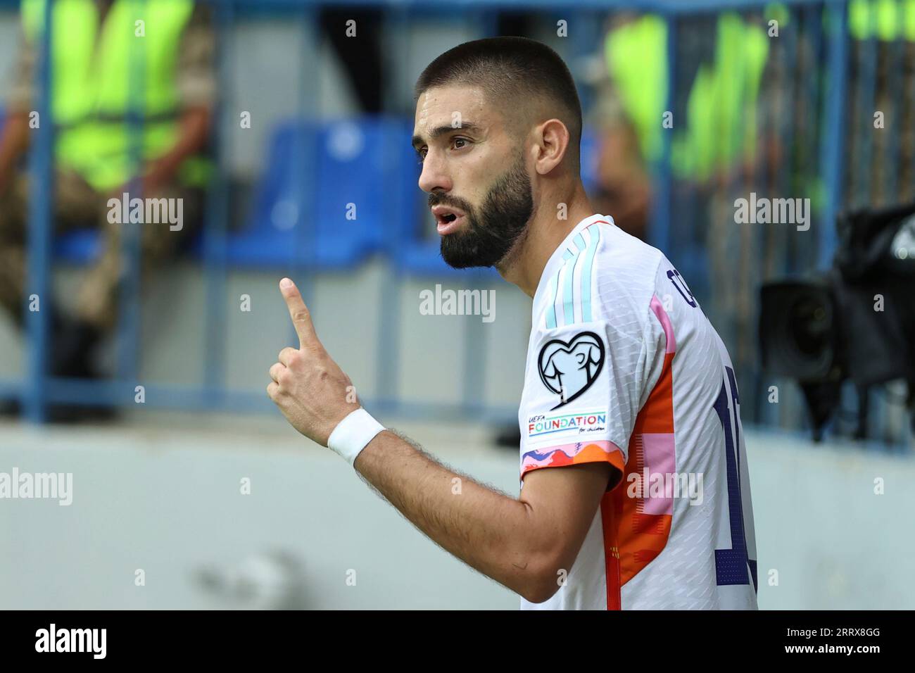 Belgium's Yannick Carrasco reacts during the Euro 2024 group F ...