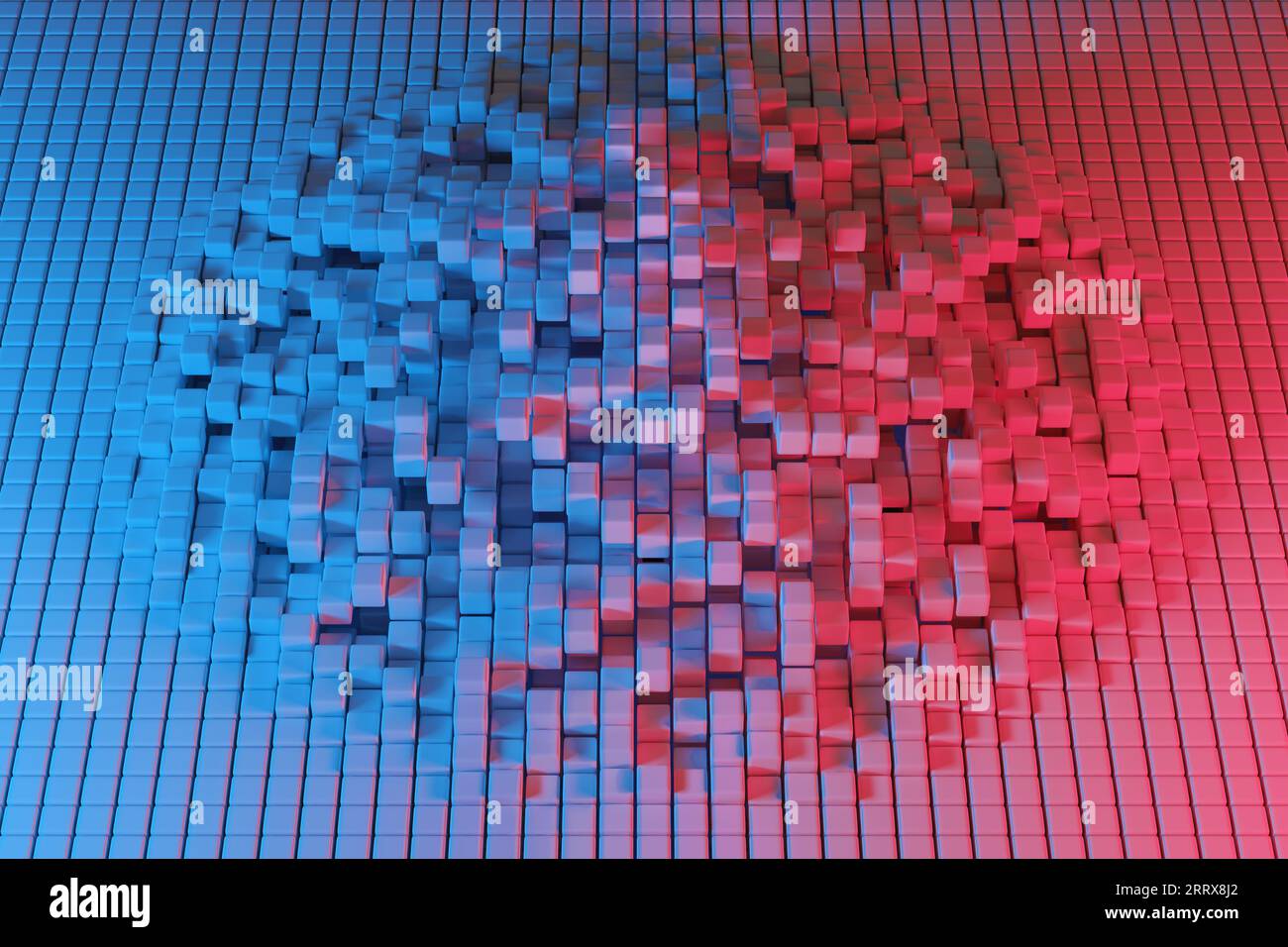 Red and blue cubes. Abstract background. 3d illustration Stock Photo ...