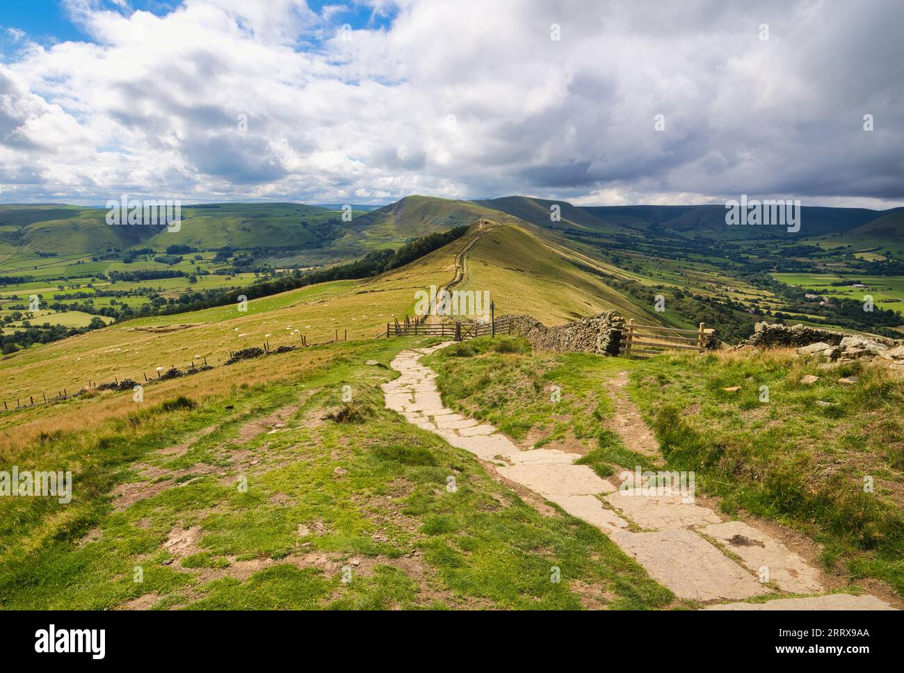 From Lose Hill looking along the Great Ridge towards Back Tor and Mam ...