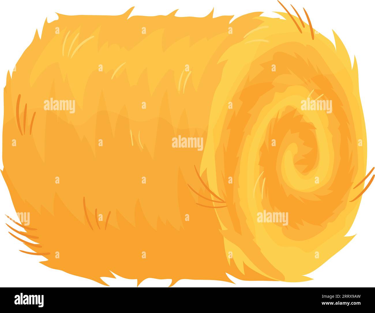 Hay bale cartoon icon. Rural farm element isolated on white background ...