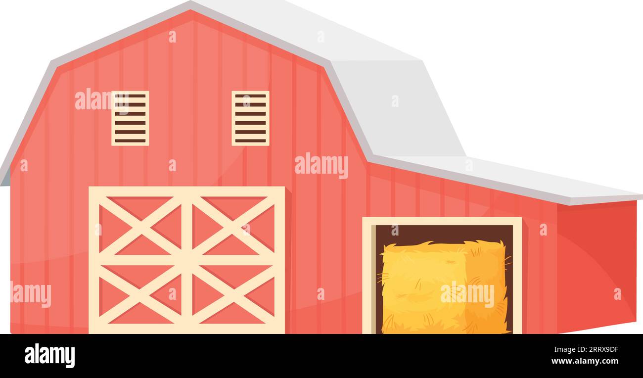 Barn cartoon icon. Farm symbol. Agricultural building isolated on white ...