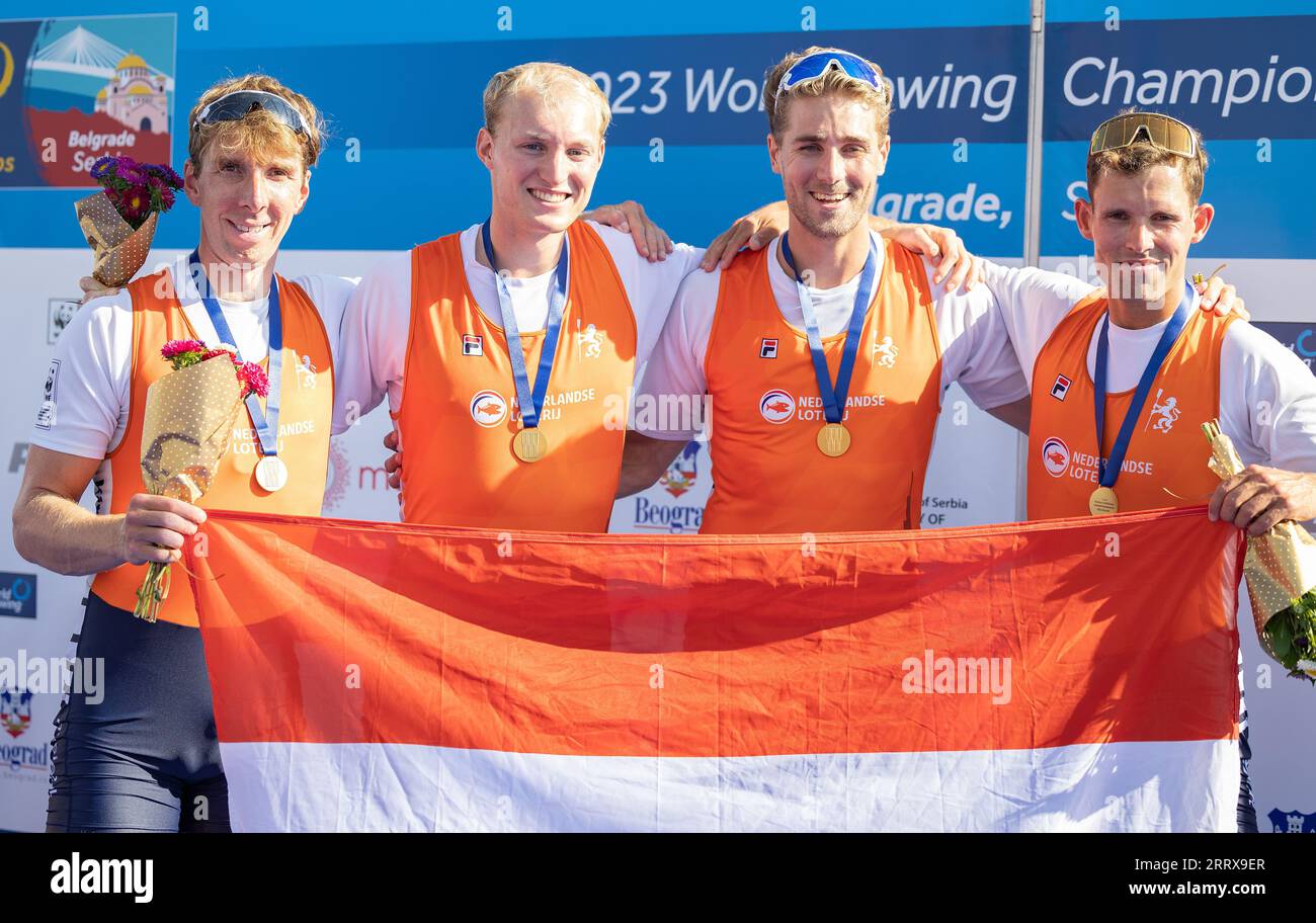 BELGRADE - Lennart van Lierop, Finn Florijn, Tone Wieten and Koen ...