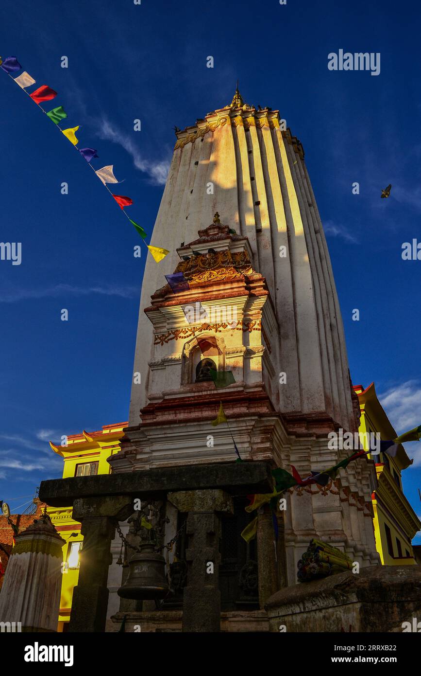 Shikhar style temple in Swayambhu Temple, Kathmandu, Nepal, around ...