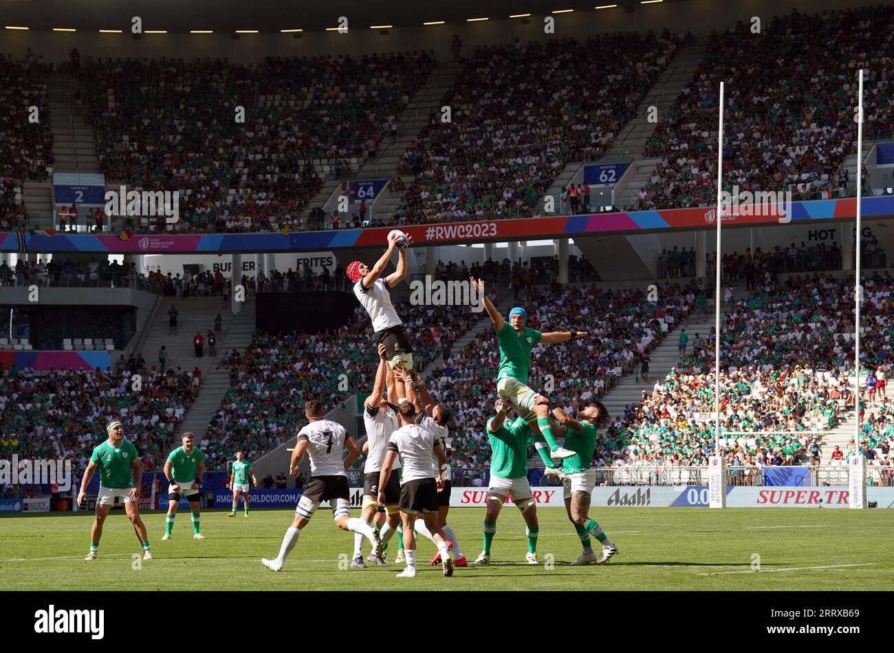 Romania's Adrian Motoc wins a line out during the Rugby World Cup Pool ...
