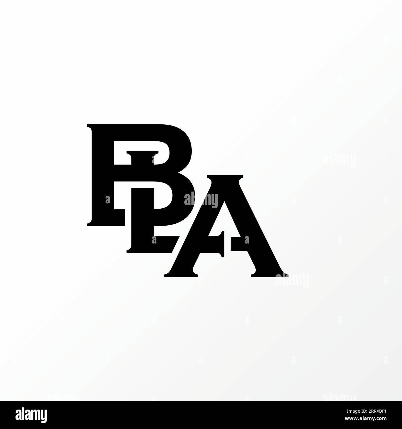 Logo design graphic concept creative abstract premium vector stock sign letter initial BLA serif ...