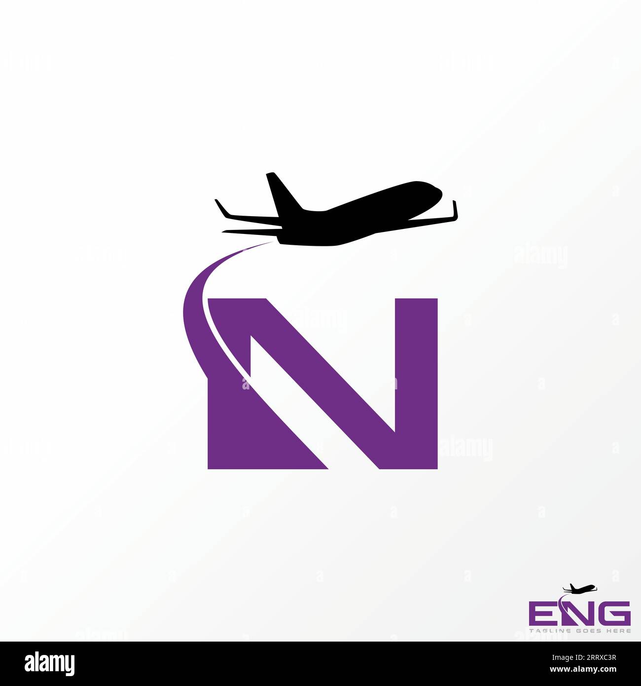 Logo design graphic concept creative abstract premium vector sign stock letter initial N font ...