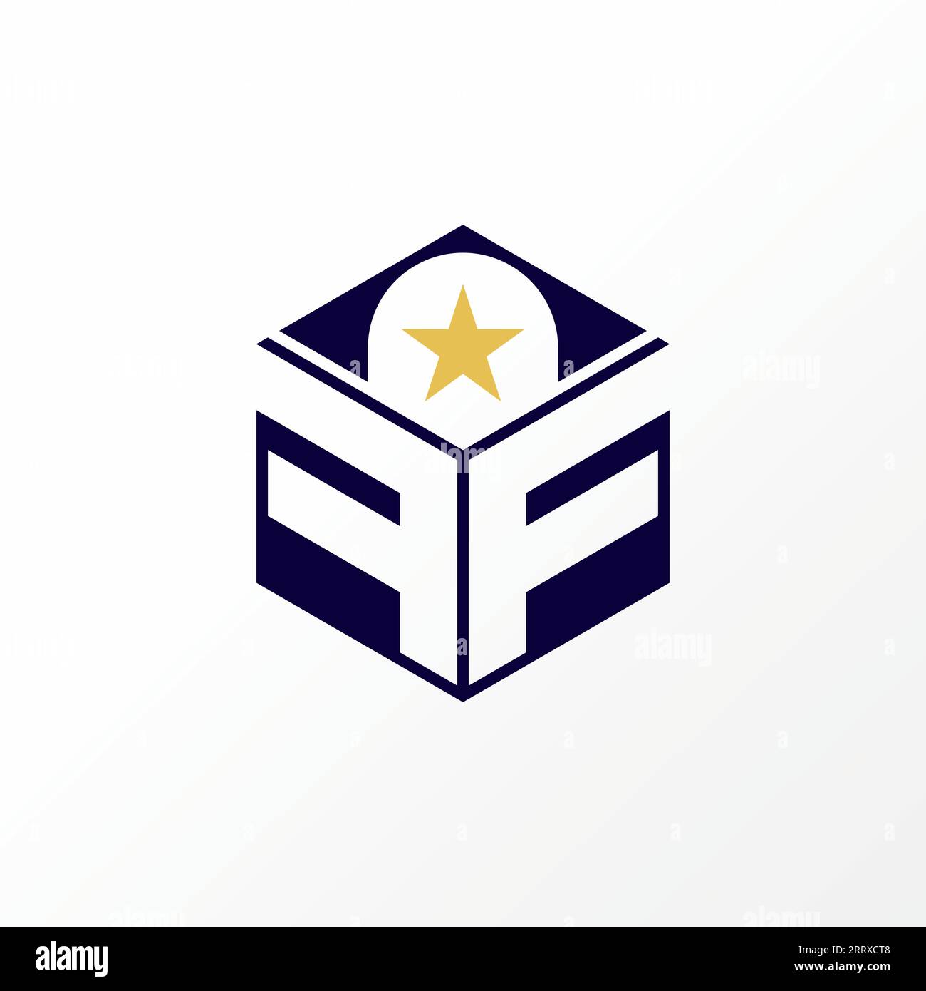 Logo design graphic concept creative abstract premium vector stock sign letter initial FF font ...