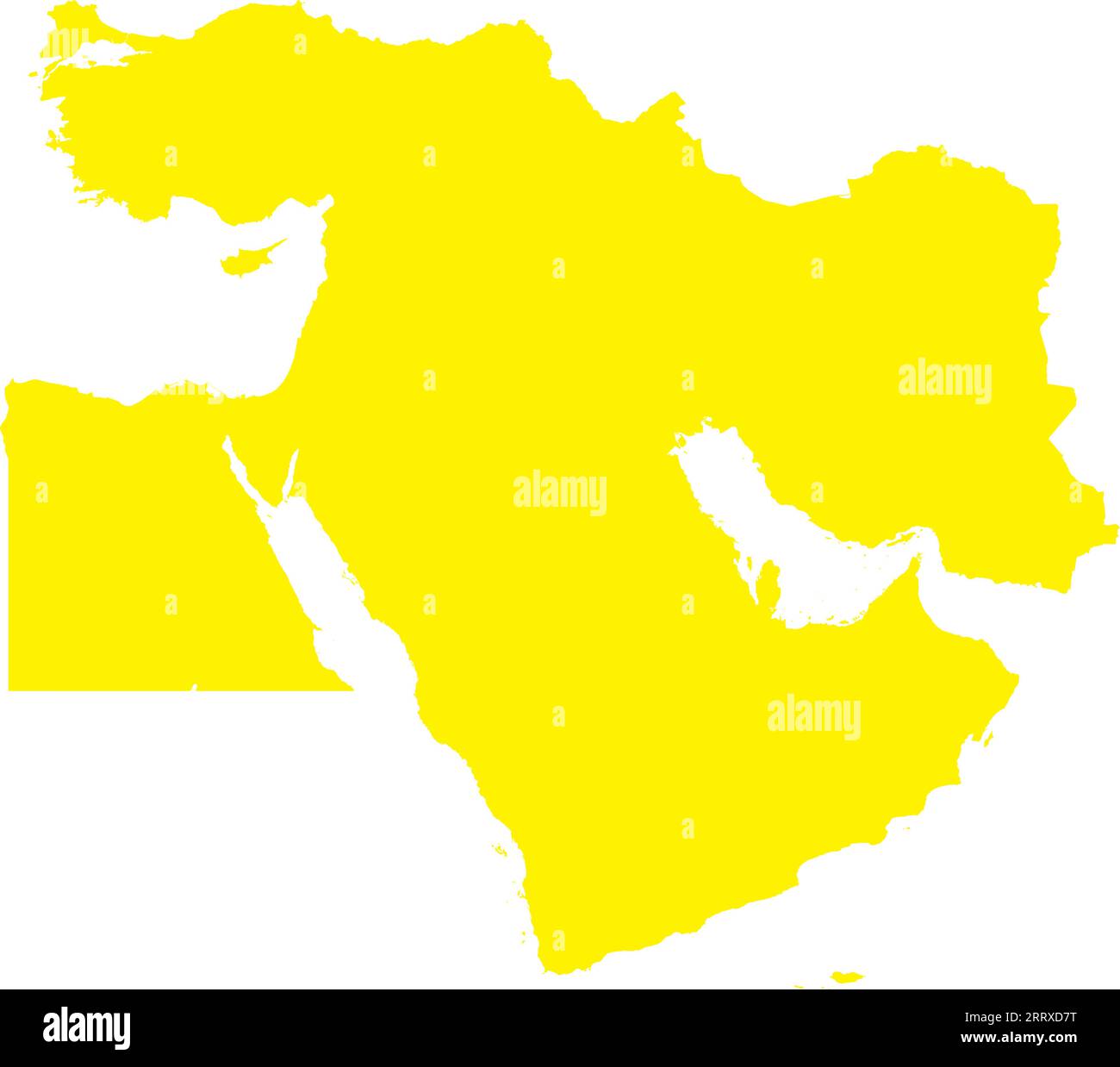 YELLOW CMYK color map of MIDDLE EAST Stock Vector Image & Art - Alamy