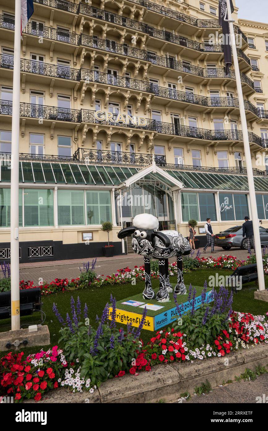 Shaun the Sheep statues in Brighton England UK 8th September 2023 ...
