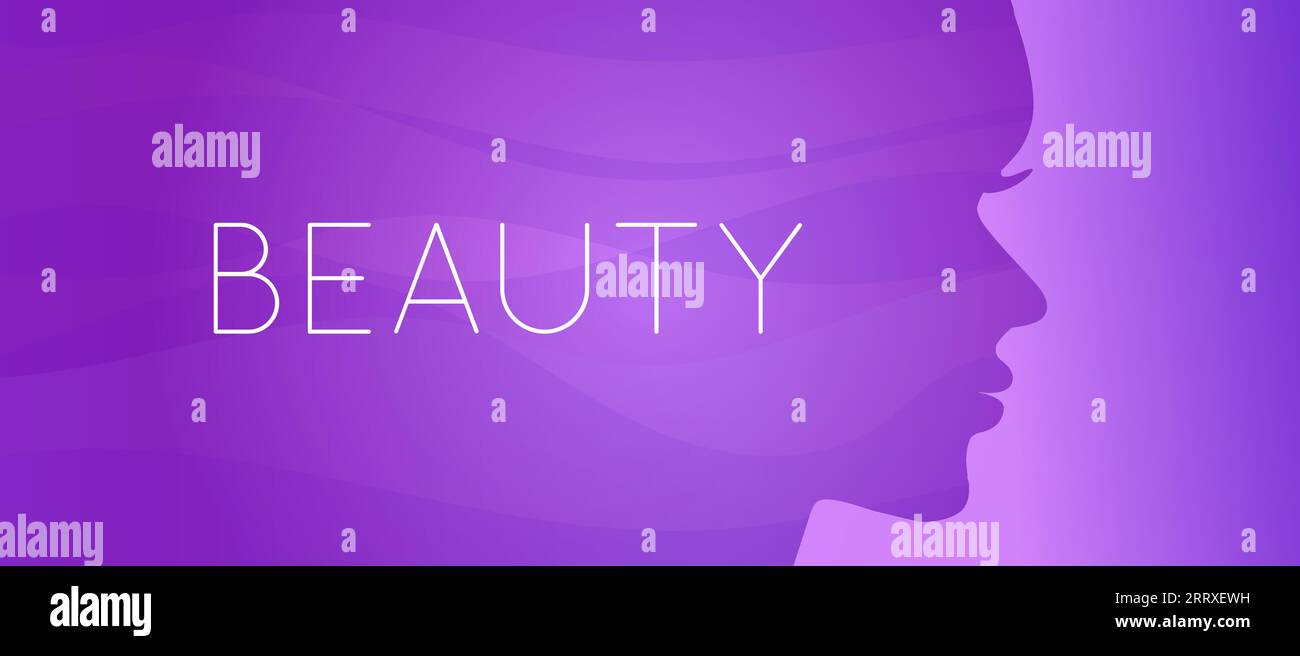 Beauty Purple Background Illustration with Woman's Face Stock Vector ...