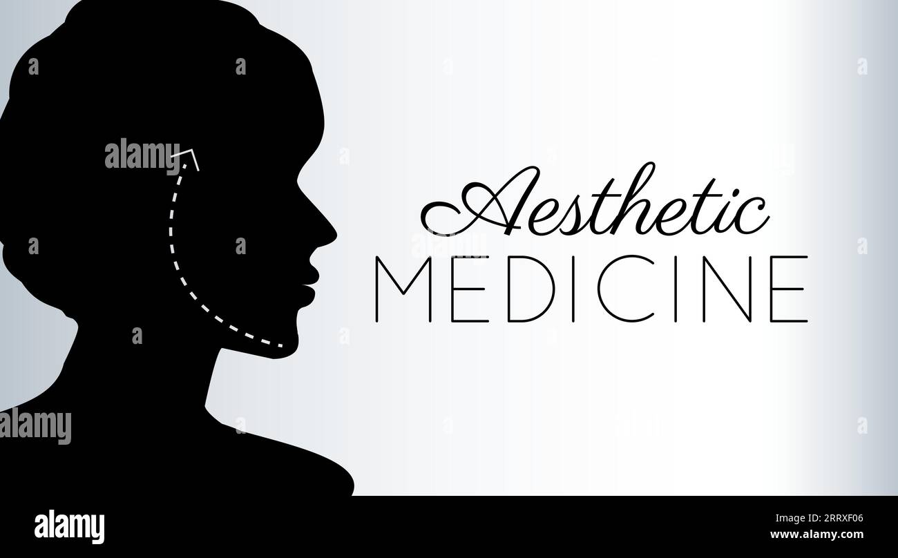 Aesthetic Medicine Background Illustration with Woman's Face Stock ...