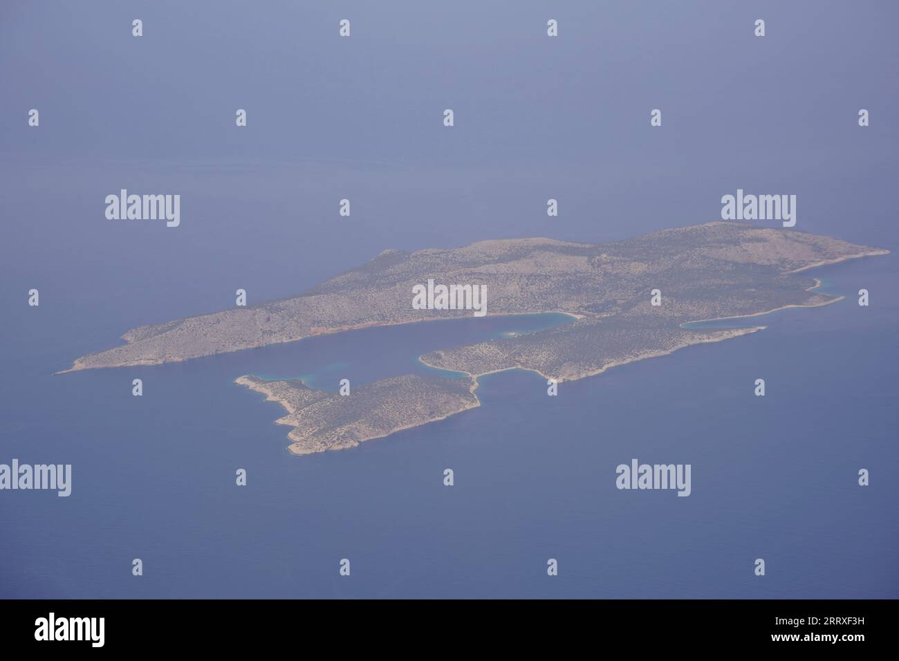 Greek islands aerial view shot from plane Stock Photo - Alamy