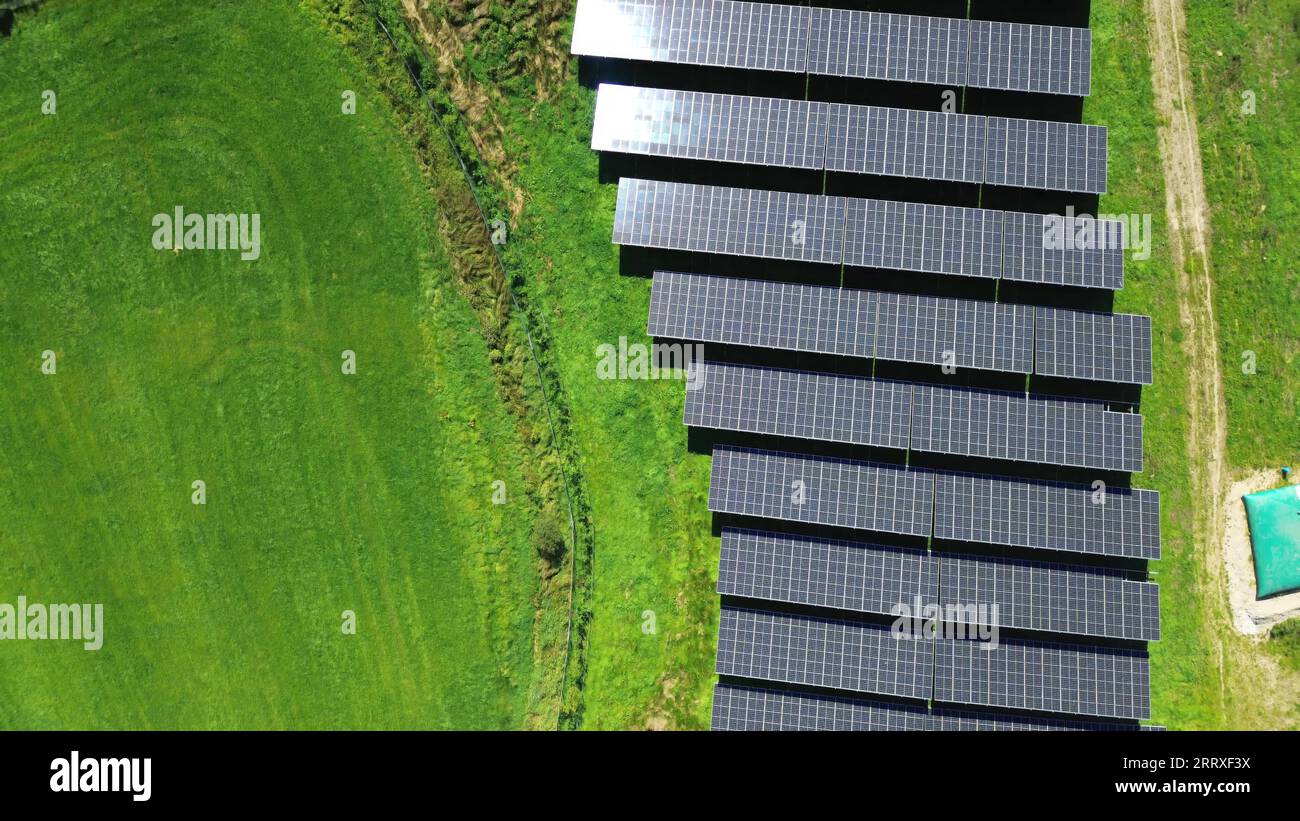 Large photovoltaic power station solar panel park farm hi-res stock ...
