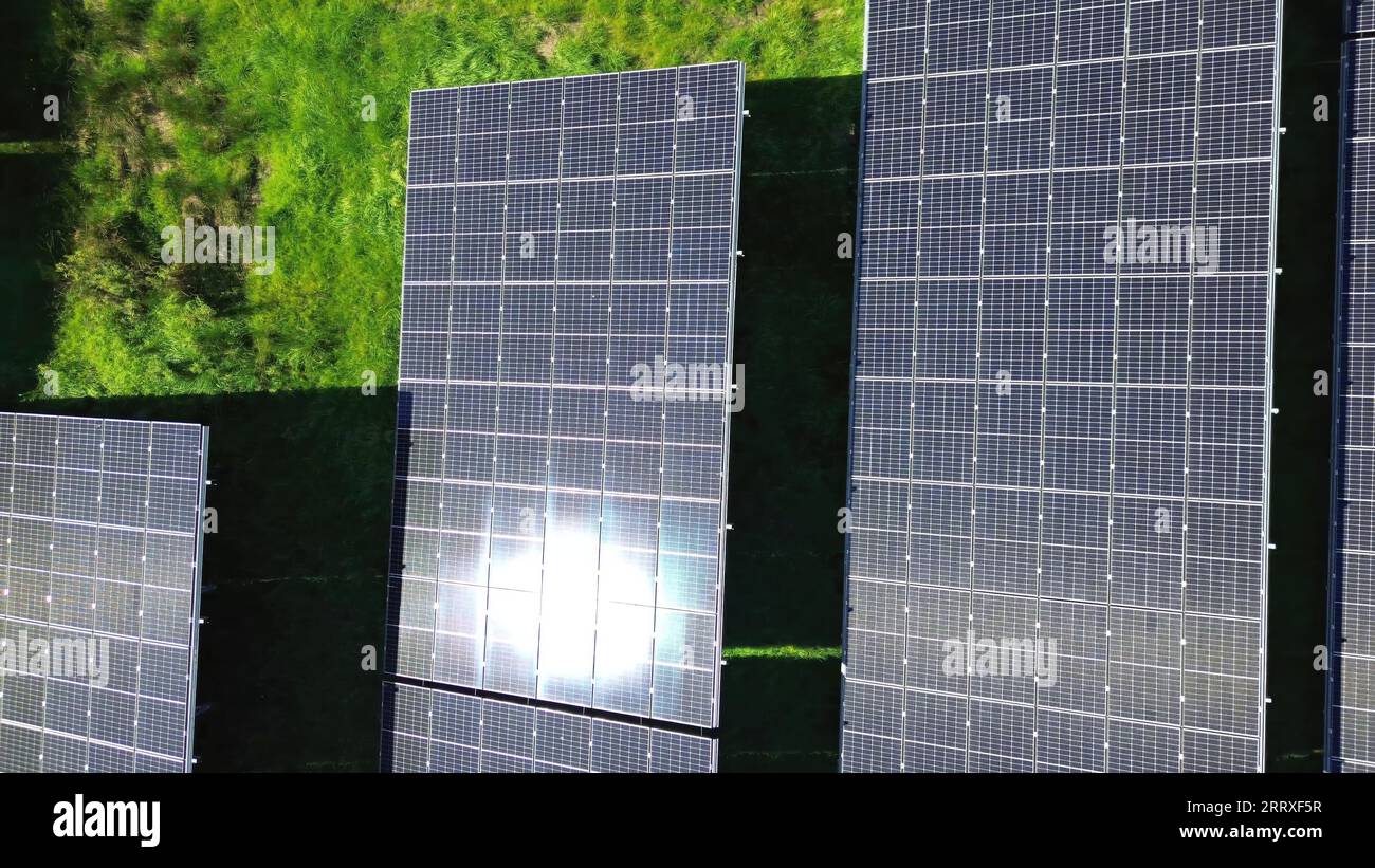 Large photovoltaic power station solar panel park farm hi-res stock ...