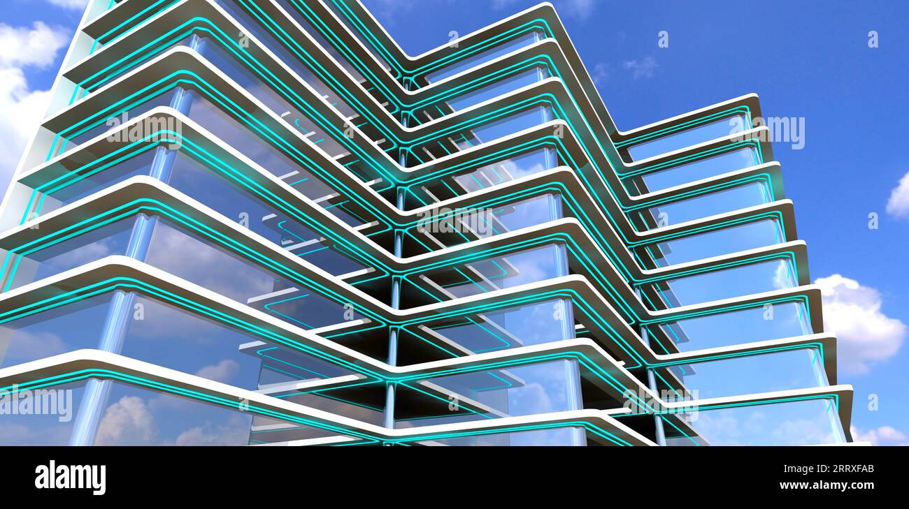 Concept of the elite apartment building facade for clients with high ...