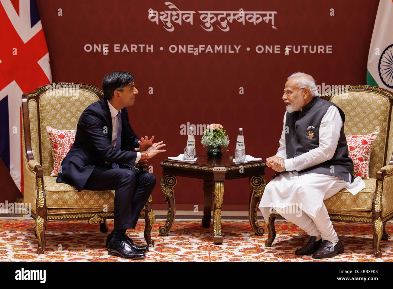 Prime Minister Rishi Sunak (left) during a bilateral meeting with Indian prime minister Narendra ...