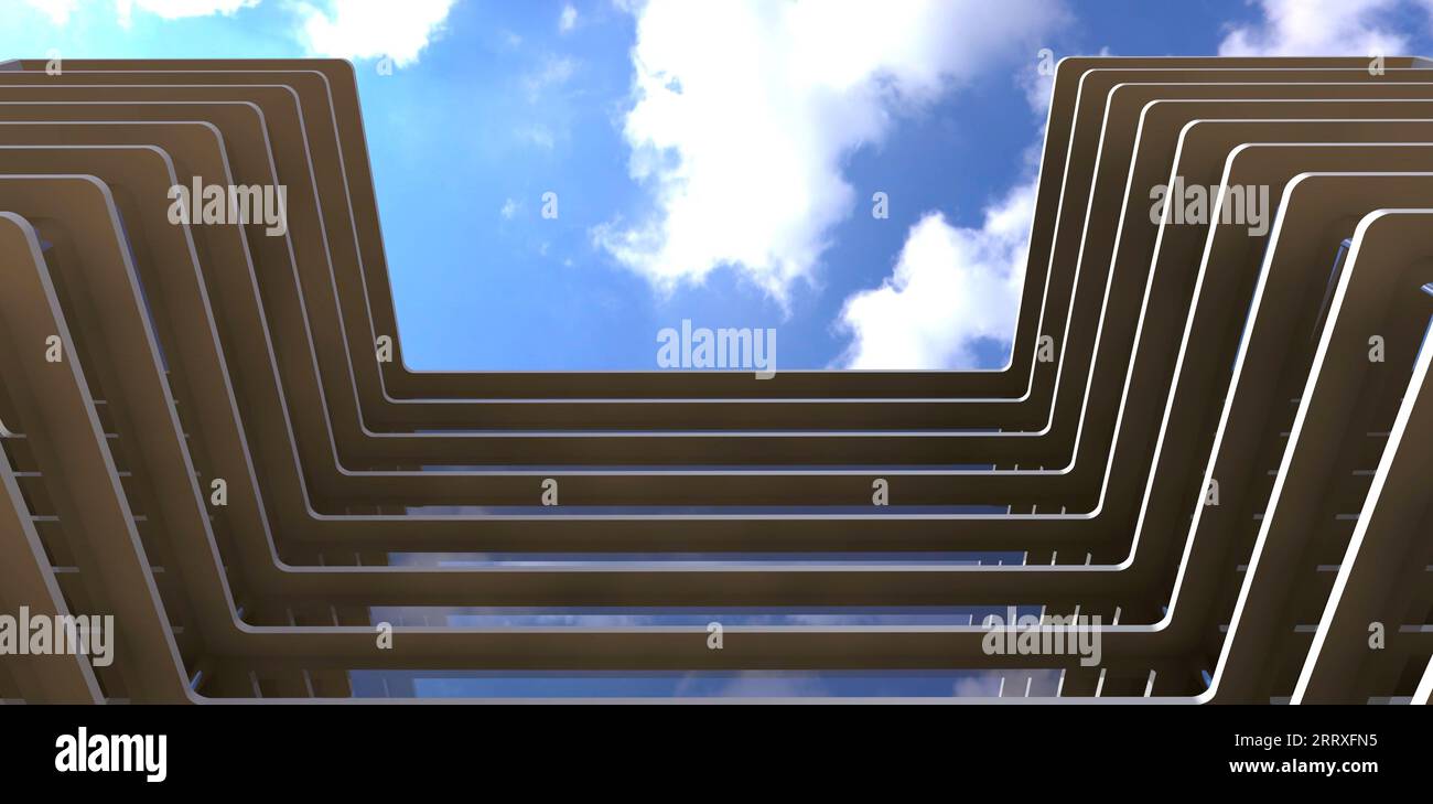 View from below of the contemporary apartment building newly ...