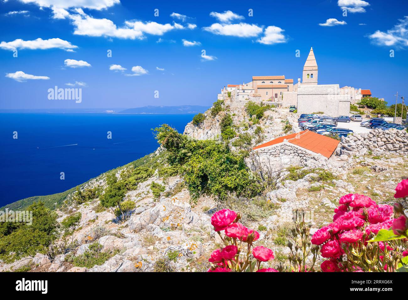 Adriatic coastal town of Lubenice on the rock, Island of Cres ...
