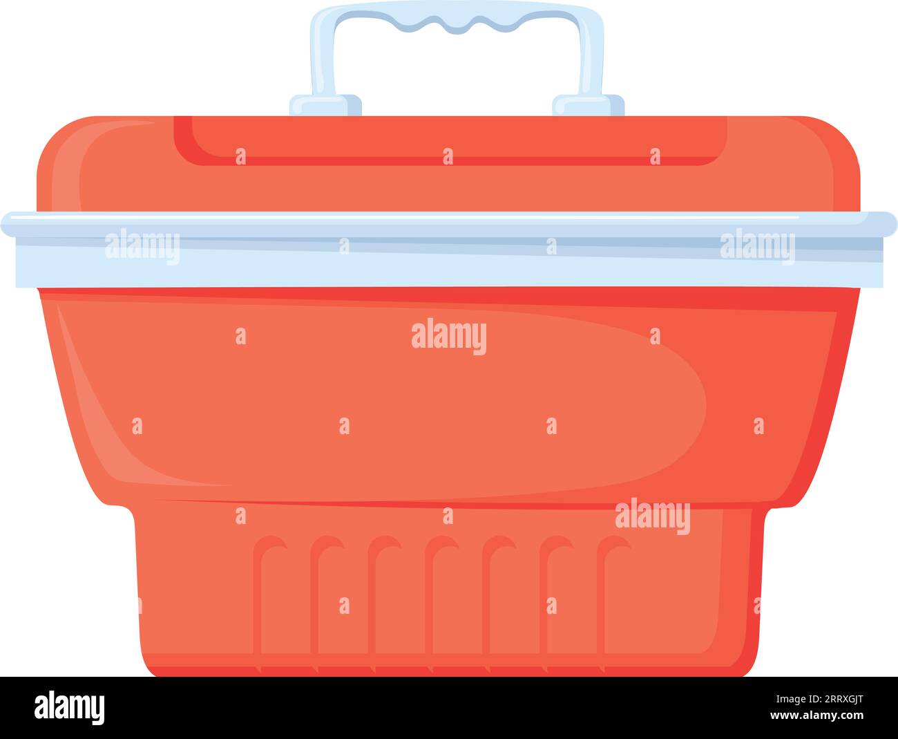 Plastic container cartoon icon. Portable delivery box isolated on white ...