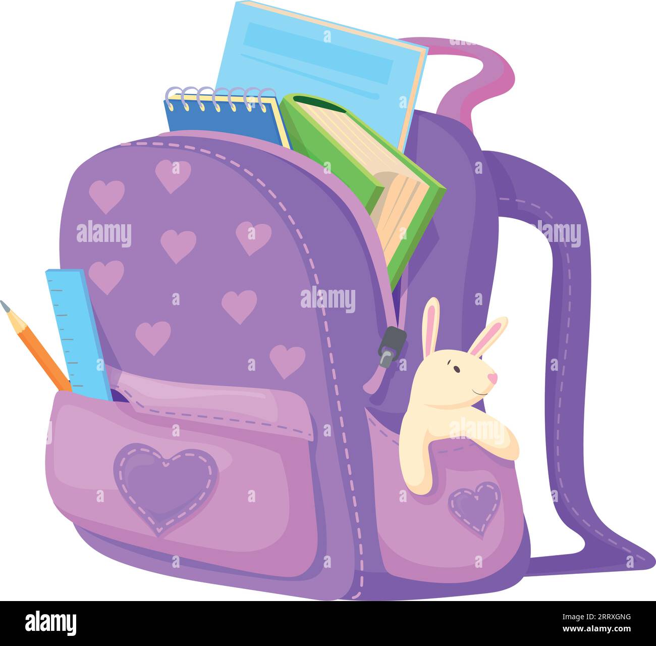 Heavy schoolbag Stock Vector Images - Alamy