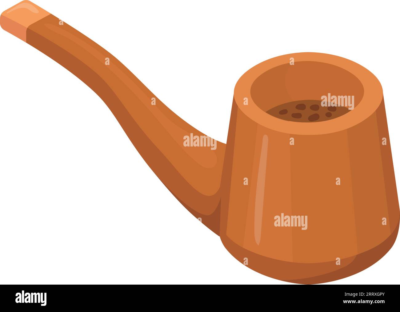 Smoking pipe cartoon icon. Vintage wooden smoker symbol isolated on ...