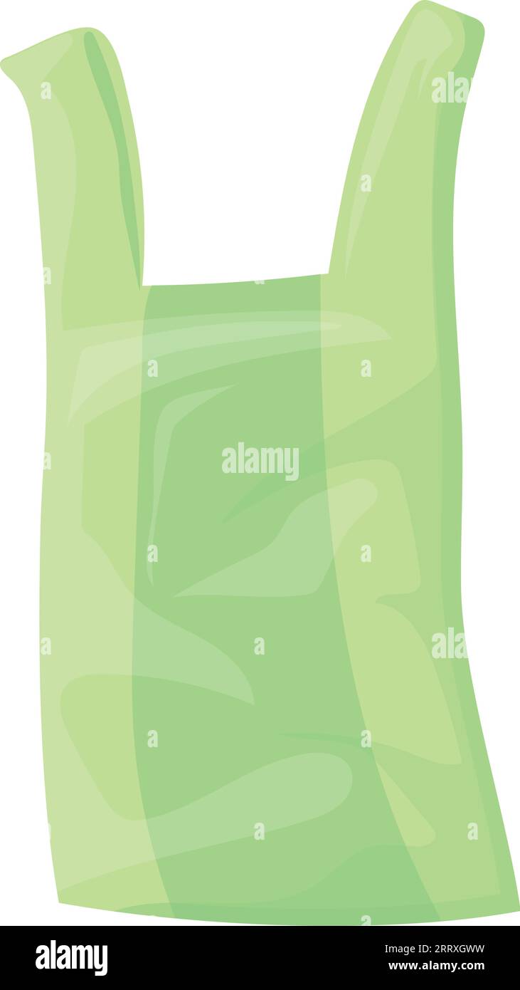 Plastic bag cartoon icon. Supermarket disposable pack isolated on white ...