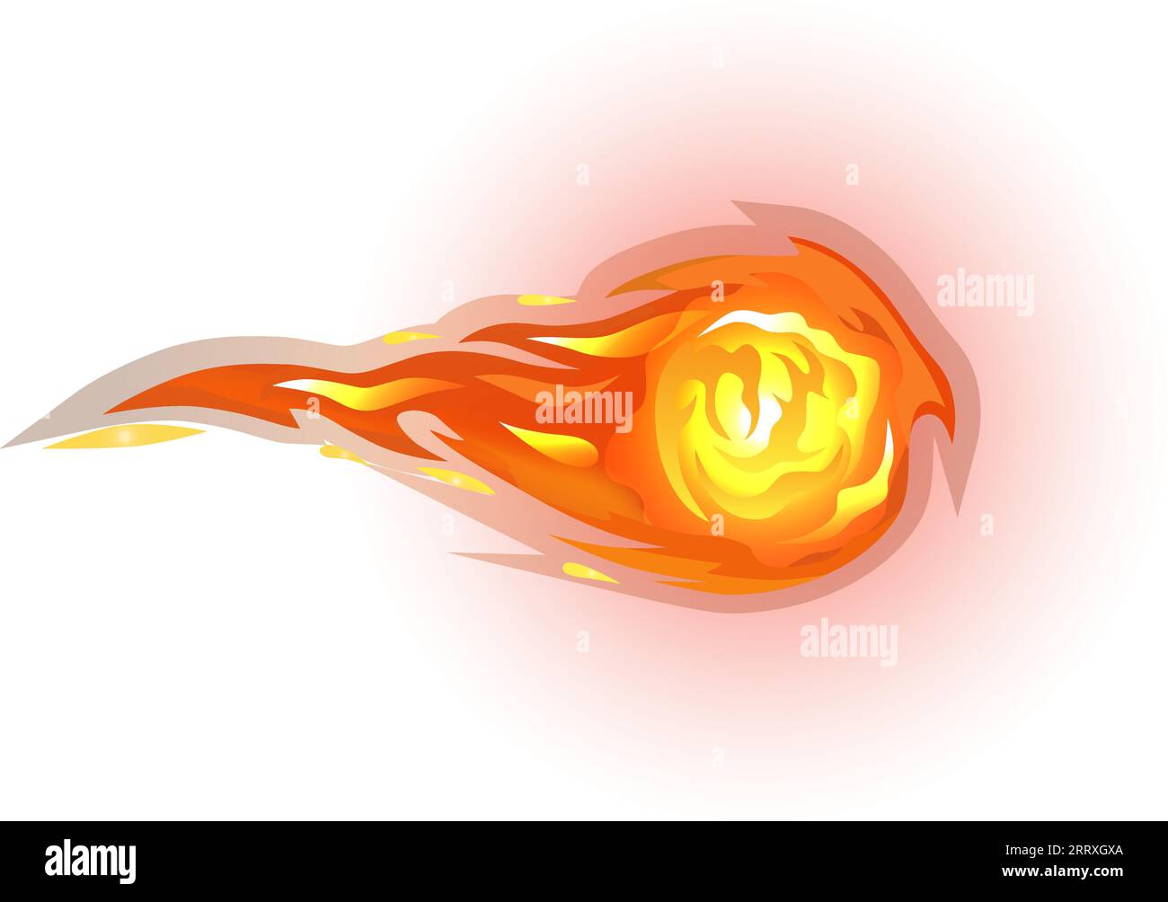 Fire attack effect. Burning energy ball light isolated on white ...