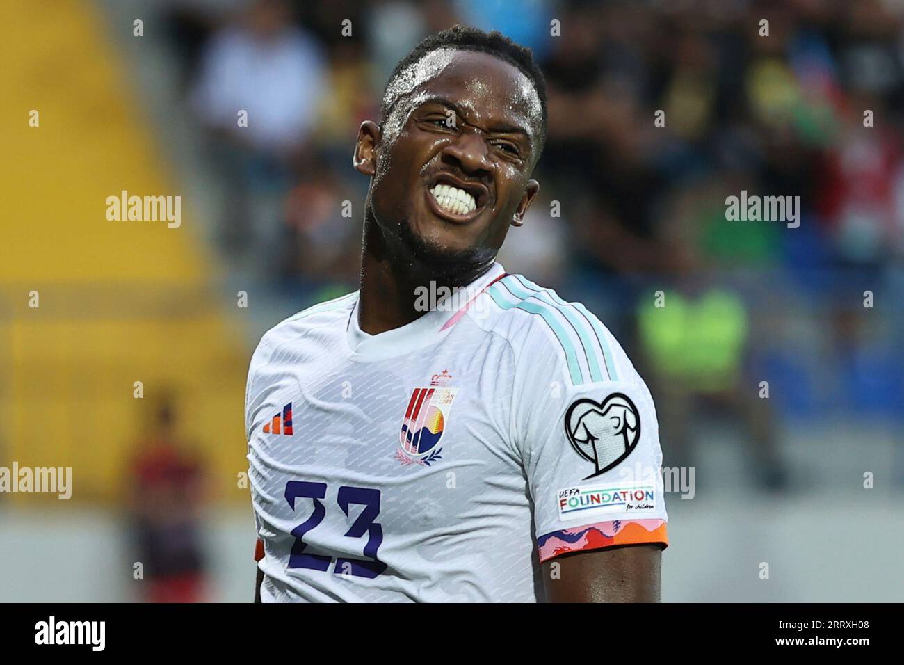 Belgium's Michy Batshuayi reacts during the Euro 2024 group F ...