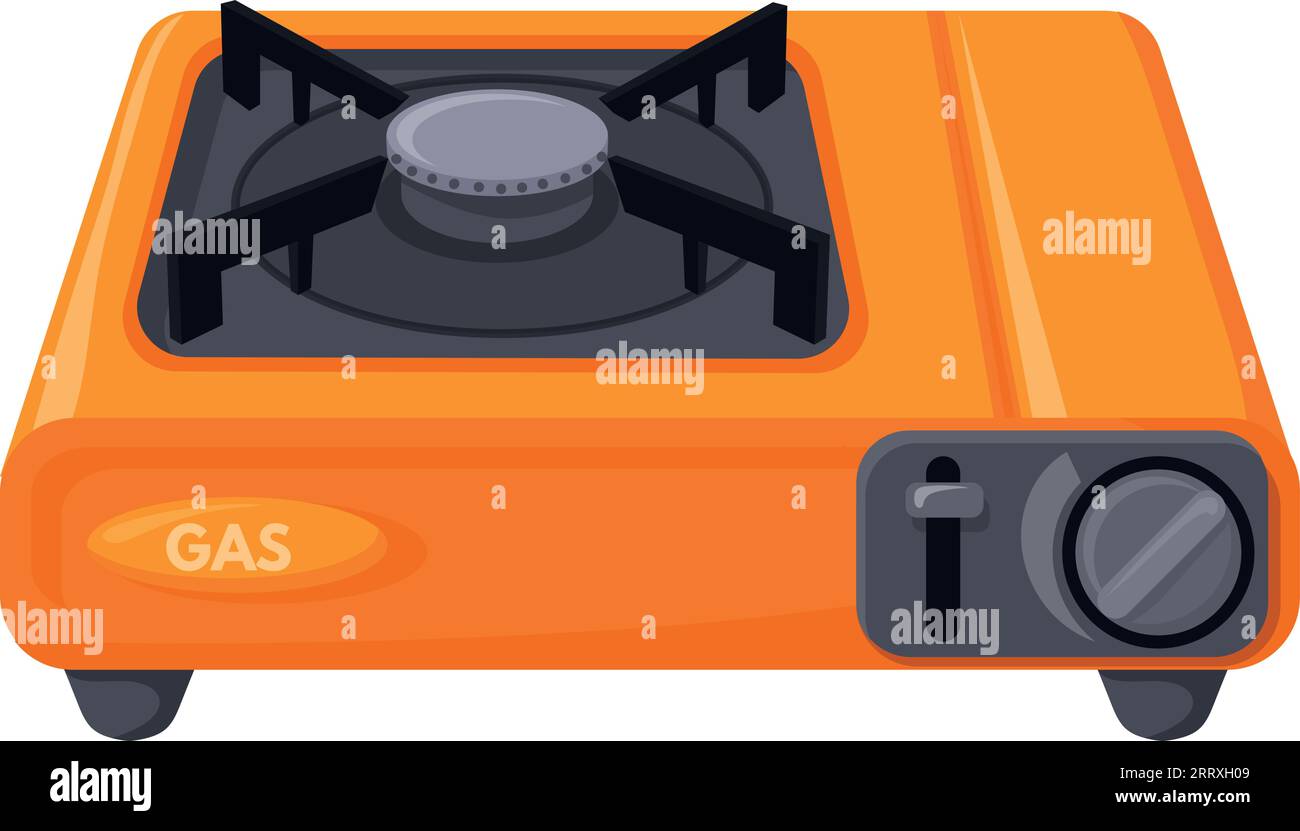 Electric portable stove. Cartoon gas burner icon isolated on white ...