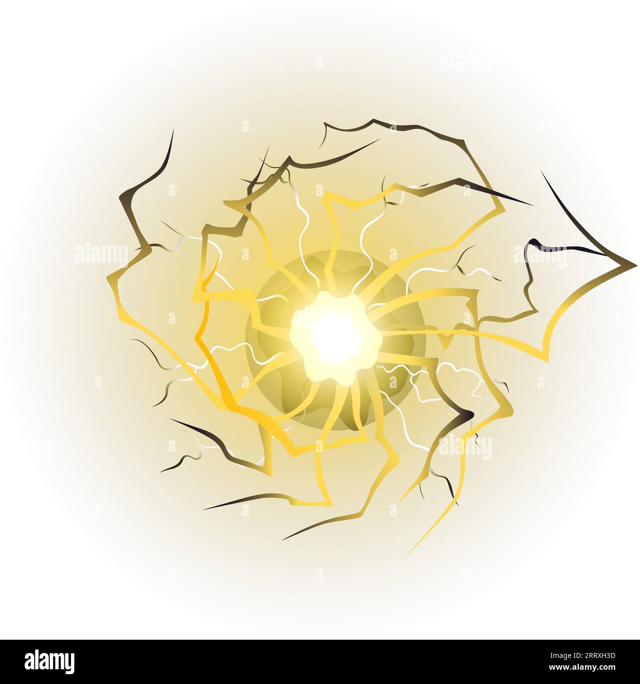 Glowing fireball. Energy blast. Electric force effect isolated on white ...