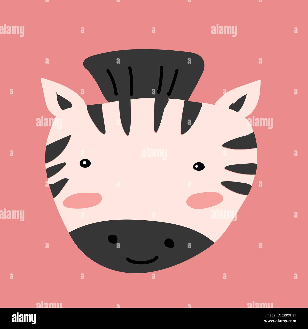 cute african Simple Animal Portrait of zebra Stock Vector Image & Art ...