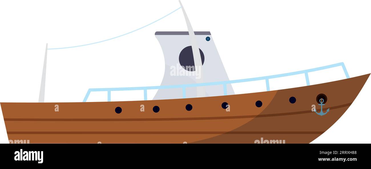 Cabin cruiser color icon. Fast coast boat isolated on white background ...