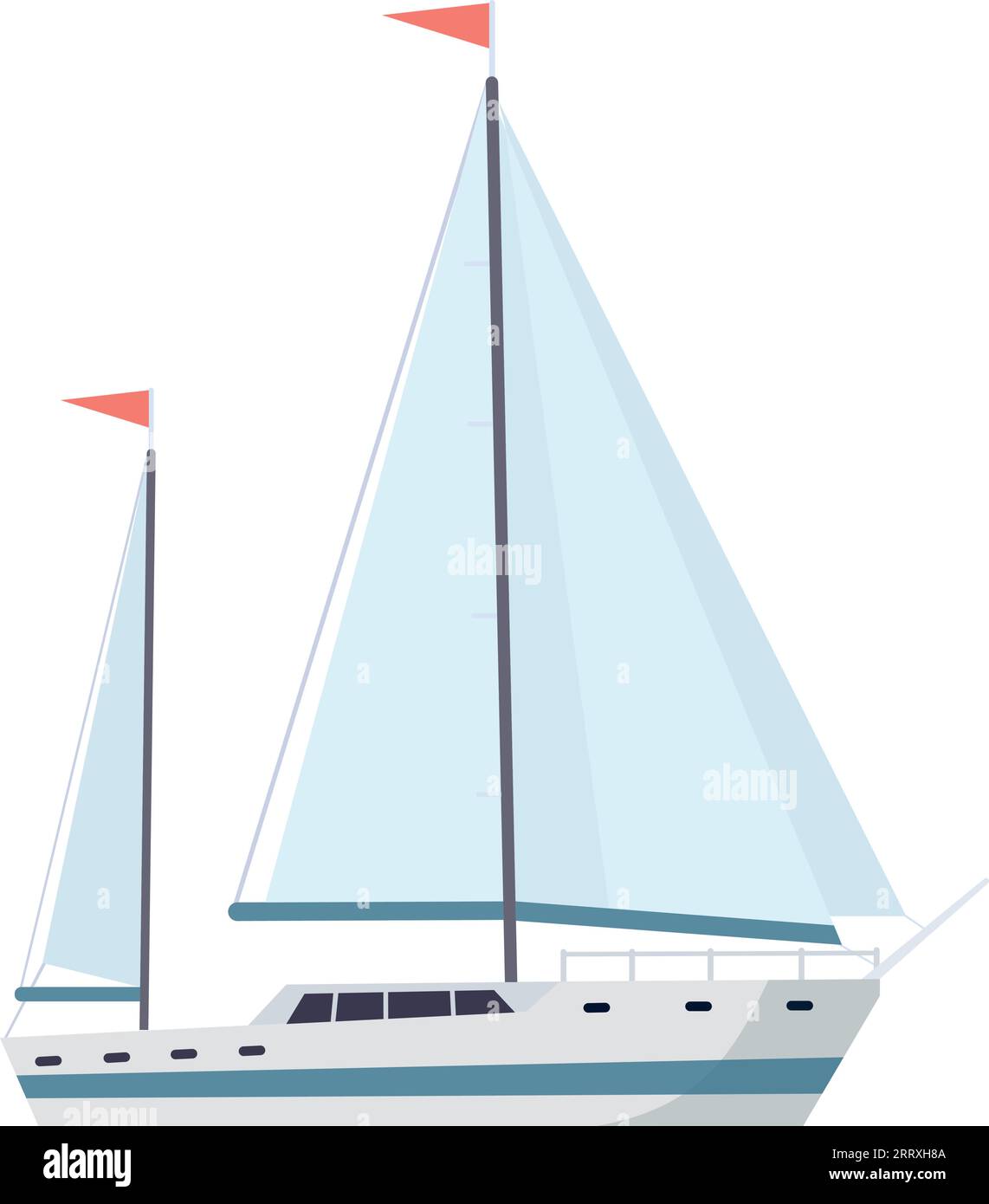 Sailboat icon. Color sailing yacht ship symbol isolated on white ...