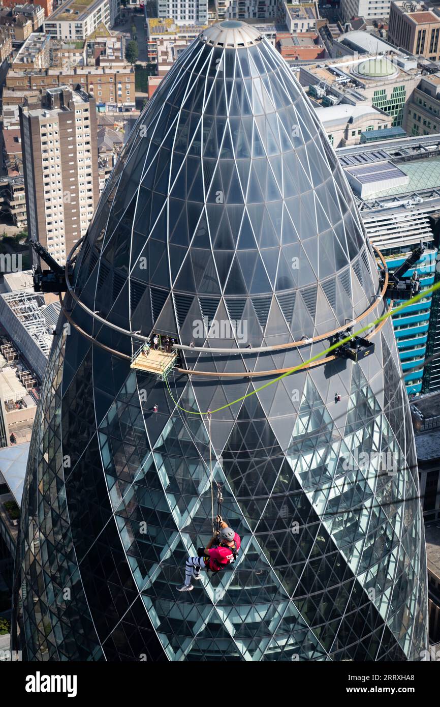 EDITORIAL USE ONLY Participants zip wire during the inaugural London ...