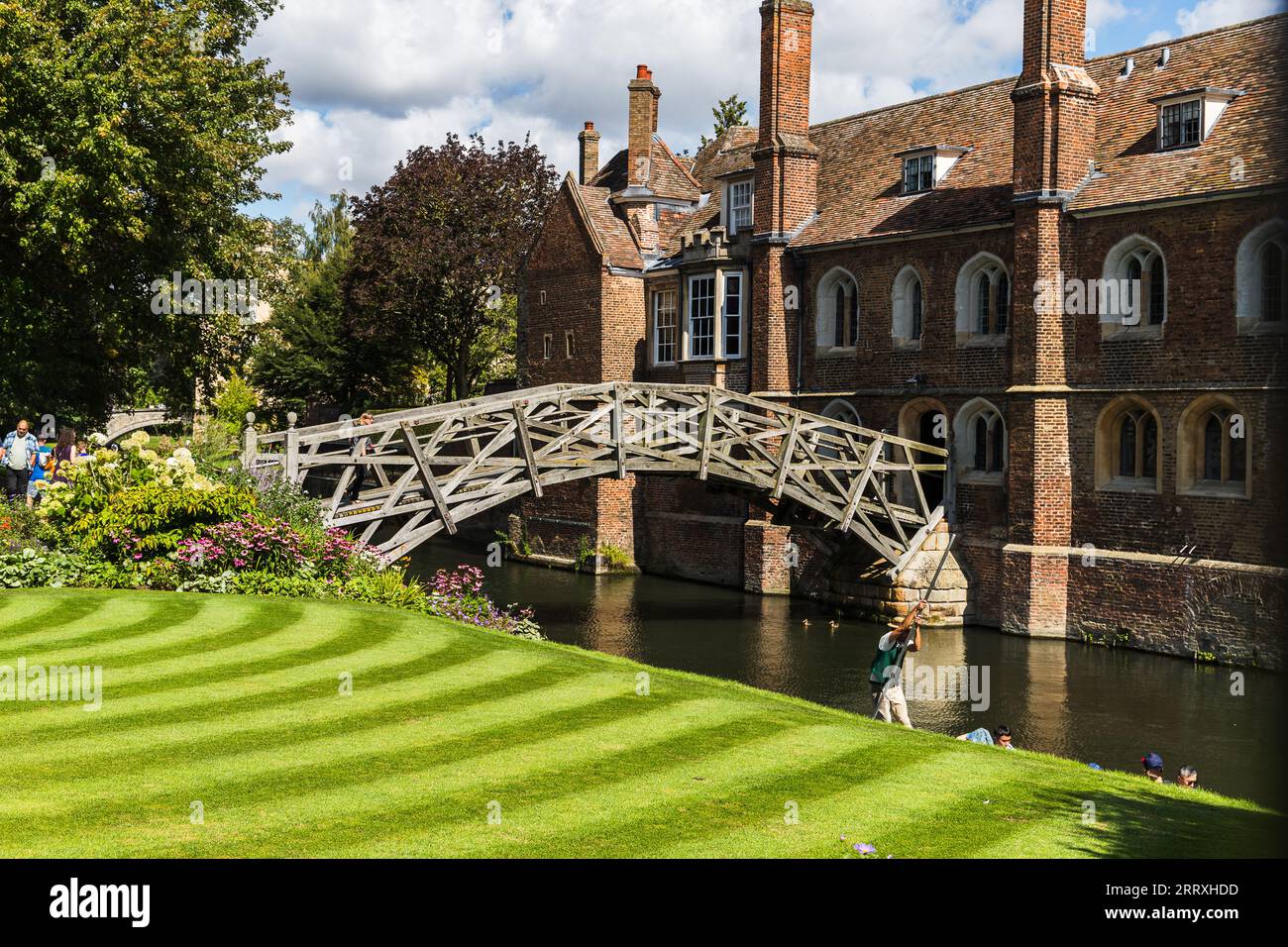 The famous Mathematical Bridge over the River Cam at Queens College in ...