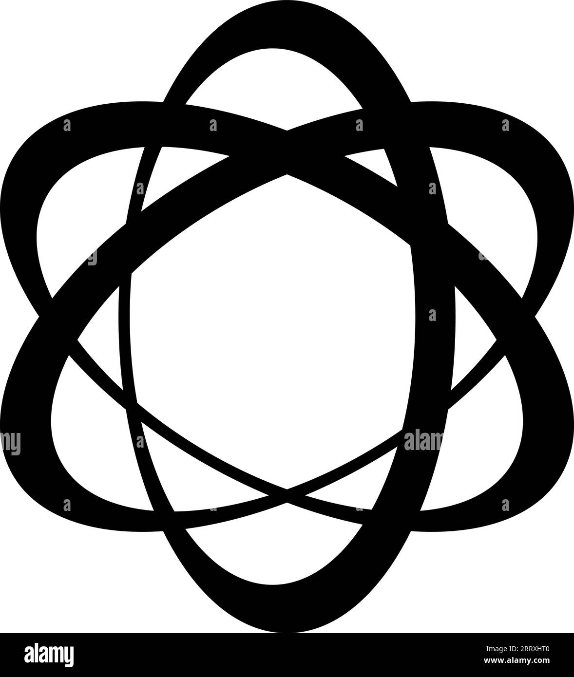 Orbit logo, three elipse displaced center, around nucleus concept ...