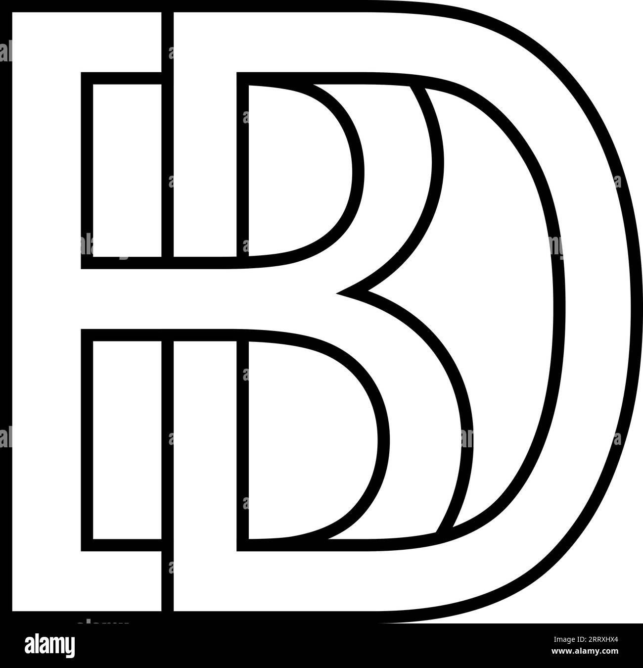 Logo sign bd, db icon sign two interlaced letters B D Stock Vector ...
