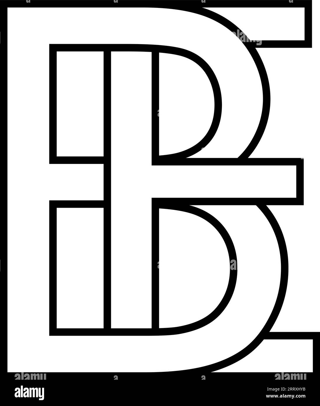 Logo sign be, eb icon sign two interlaced letters b, e Stock Vector ...
