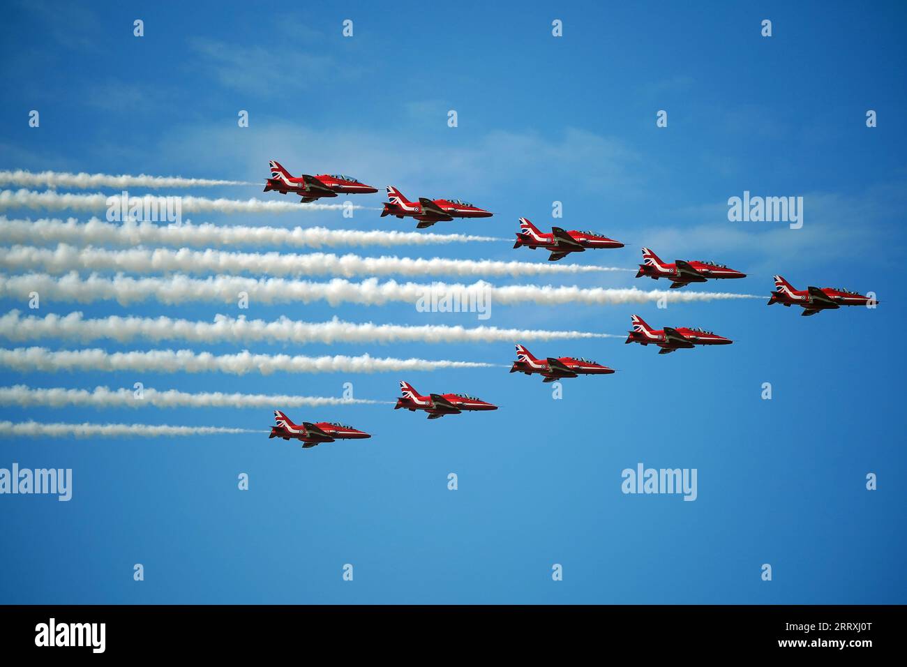 The RAF Red Arrows display team perform during the annual Southport Air ...