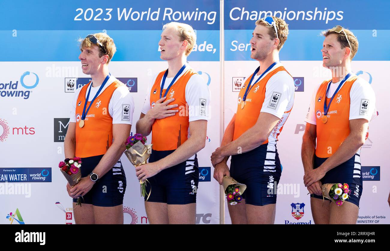 BELGRADE - Lennart van Lierop, Finn Florijn, Tone Wieten and Koen ...